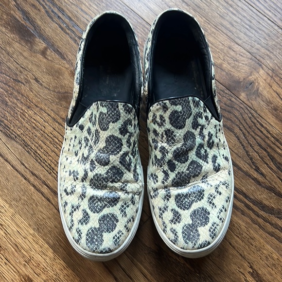 Celine | Shoes | Celine Leather Animal Print Slip On Sneakers Sz 4 ...